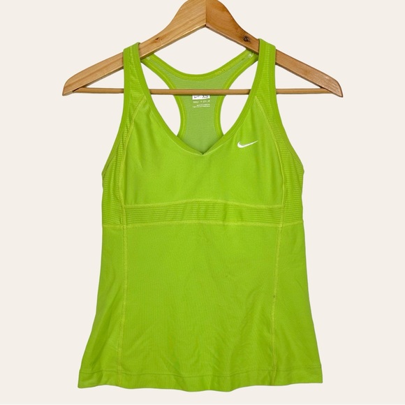 Nike | Tops | Nike Dry Fit Neon Green Racer Back Vented Workout Running ...